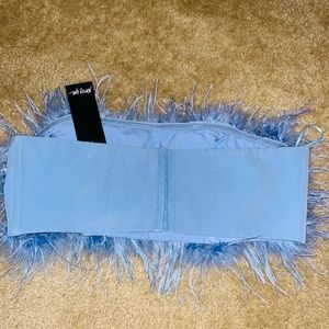 Tops | Light Blue Feather Bandeau | Poshmark
